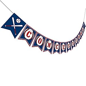 Baseball CONCESSIONS Birthday Banner, Baby Shower Sports Themed Pennant Decoration