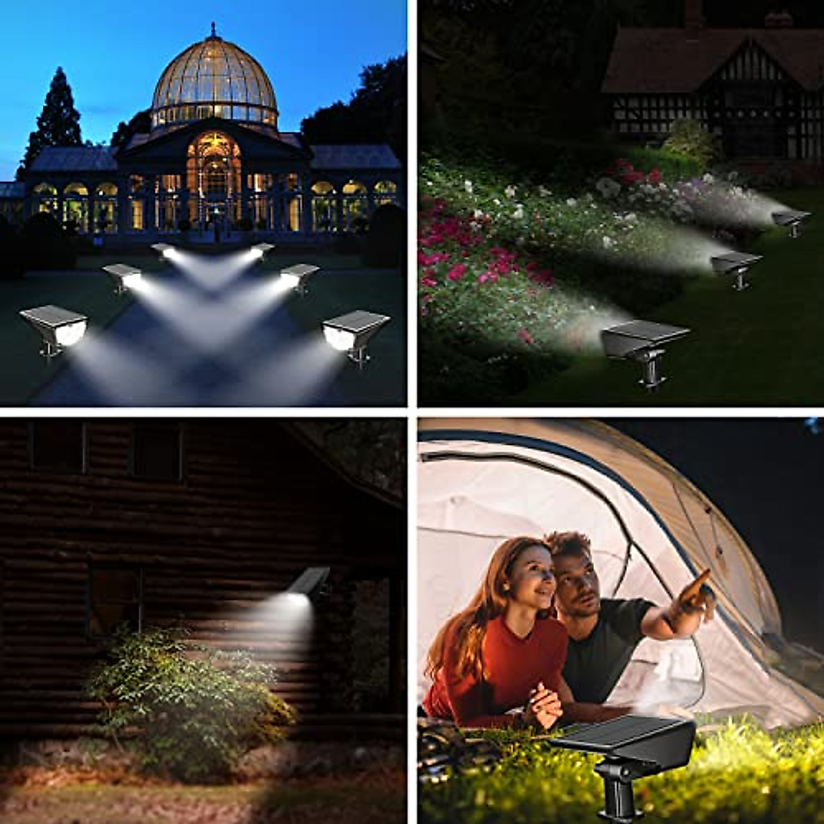 NBTORCH LED Solar Spot Lights Outdoor, IPX7 Waterproof Solar Landscape Lights, Garden Lights, Solar Powered Outdoor Lights for Yard Walkway Driveway Porch (2 Pack, Cold White)