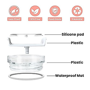 2 Pcs Tumbler Lid Replacement Fits for Stanley Cup 40 oz, Spill Splash Resistant Replacement Lids, Clear Tumbler Covers for Stanley Cup Accessories(White)