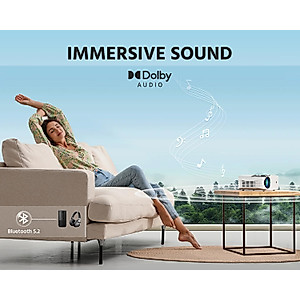 Projector with 5G WiFi and Bluetooth, 15000L Full HD 1080P Outdoor Portable Video Projector 4K Support, Home Theater Movie Projector Compatible with HDMI, USB, Laptop, iOS & Android Phone