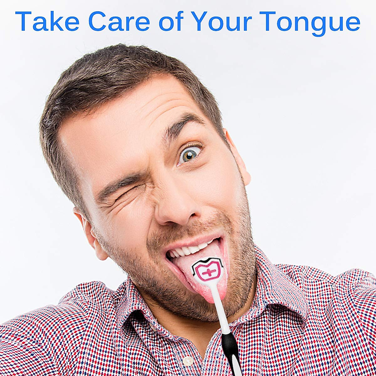 Tongue Brush, Tongue Scraper, Tongue Cleaner Helps Fight Bad Breath, 3 Tongue Scrapers, 3 Pack (Black & Blue & Green)