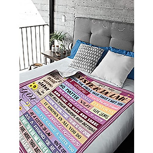 Sister in Law Gifts Blanket, Sister in Law Birthday Gifts for Women, Birthday Gifts for Sister in Law, Funny Gifts for Christmas, Engagement, Sister-in-Law Wedding Gift Throw Blankets 60"x 50"