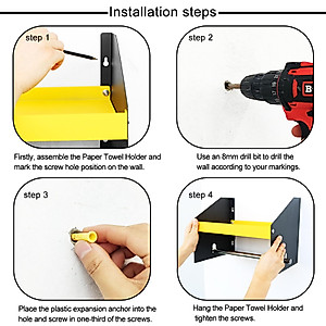 Su ying Garage Paper Towel Holder -paper towel holder wall Mount (with shelf),Garage Organization and Storage，Home, Shop Organization (13 x 9)