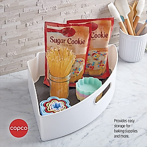 Copco Wedge Organizer for Lazy Susan, 10.8 x 16.7 x 4 Inch, White and Charcoal Gray