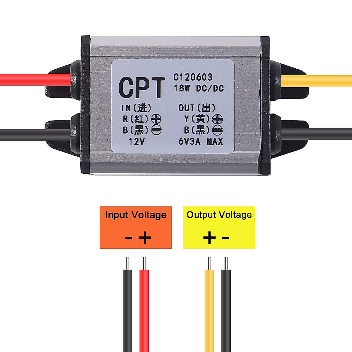 MELIFE Waterproof Car Power Converter DC 9V-22V 12V to DC 6V Buck Voltage Regulator 3A 18W Step Down Volt Module Power Supply Compatible with Vehicle Automotive LED Display Radio