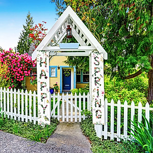 Spring Banner Outside Floral Porch Sign Outdoor Farmhouse Happy Spring Door Decor Flower Front Porch Hanging Flags for Spring Easter Holiday Party Garage Home Yard Wall Decor