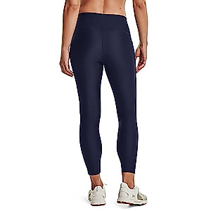 Under Armour Womens HeatGear Armour High Waisted Ankle No-Slip Leggings , Midnight Navy (410)/White , Large