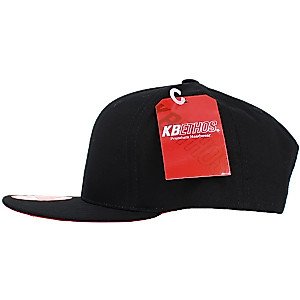 KNW-UNDERBRIM BLK-DBL Classic Snapback Hat Blank Cap Underbrim Cotton Wool Blend Flat Visor Adjustable Unisex