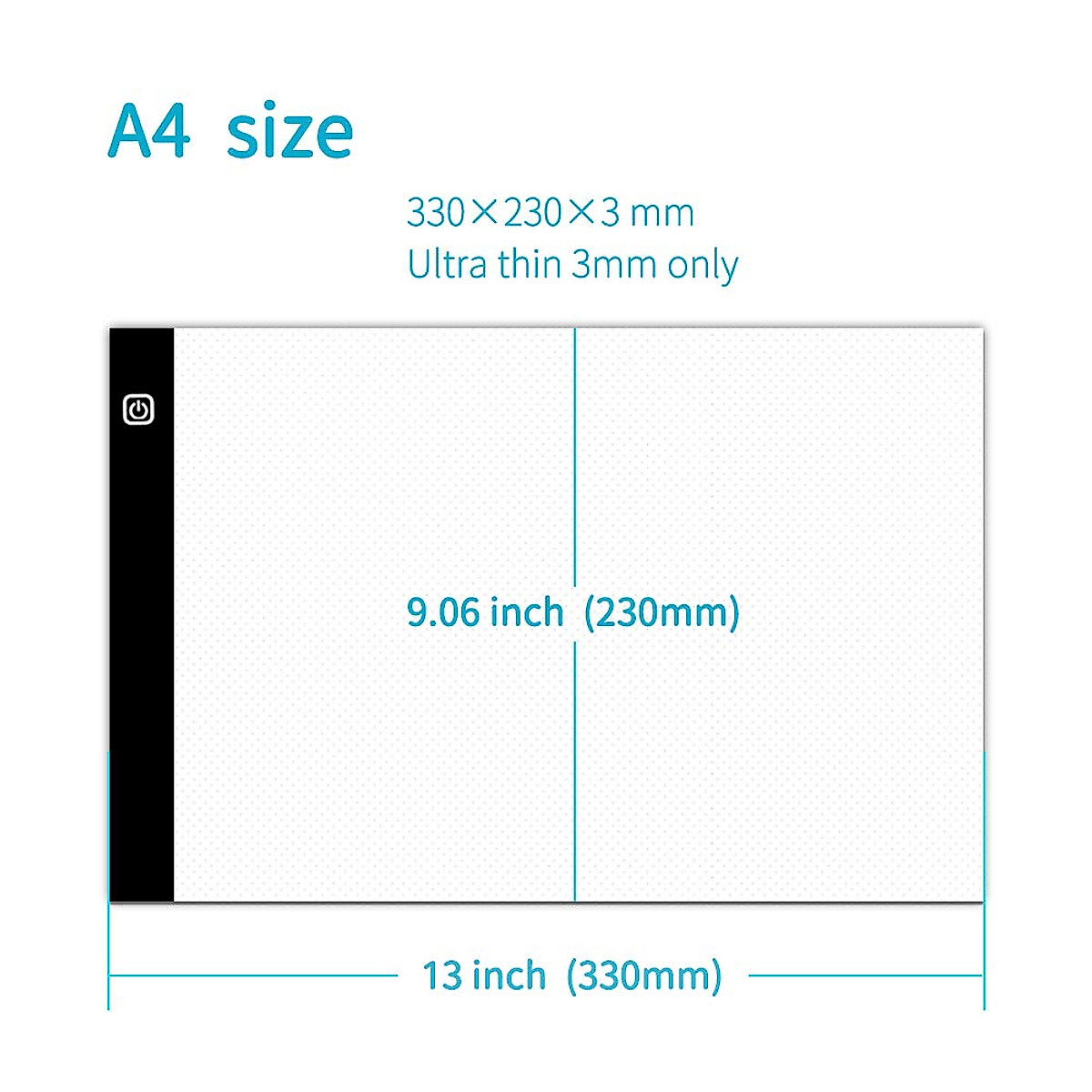 Dimmable Portable Tracing Light Box, LED Lighted Tracing Board Drawing Table, Ultra-Thin USB Port Light Pad for Diamond Art, Tattoo, Architecture, Calligraphy, Artograph (A4 Light Box)