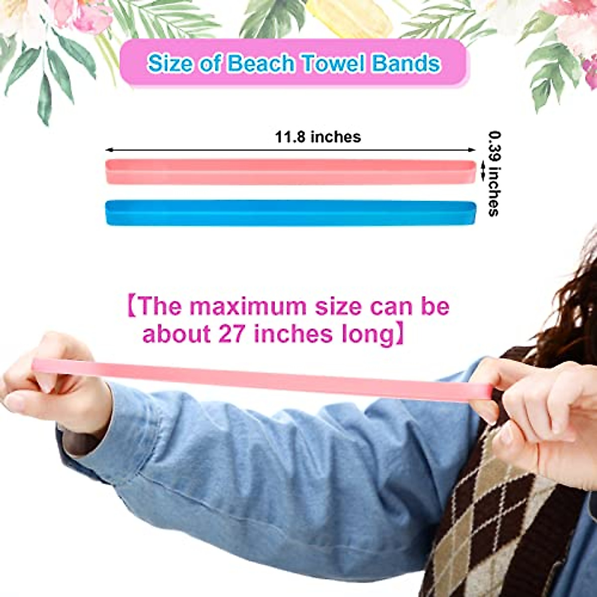 6 Pcs Beach Towel Accessories, Flamingo Beach Towel Clip Parrot Towel Holder Clothes Pegs, Beach Towel Bands Jumbo Size for Clothes Quilt Blanket Home Patio Pool Chair