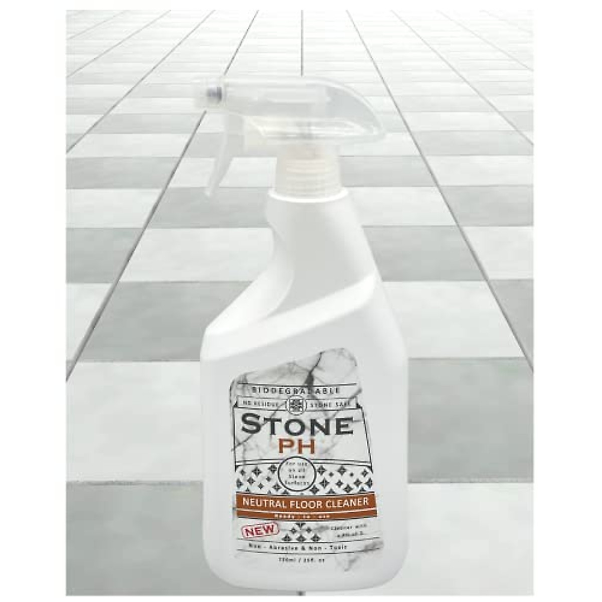 STONE PH Neutral Floor Cleaner Kitchen & Home Cleaning Surfaces: Safe, Orange, Spray, Marble, Granite, Quartz, Travertine, Non Abrasive & Non Toxic, Biodegradable, Lavender, (25 fl. Oz)