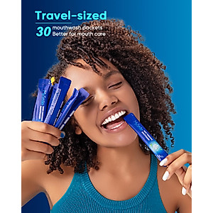 MySmile Mouthwash Alcohol Free, Mouth Wash for Adults, Travel Mouthwash Helps Kill 99% of Bad Breath Germs, Prevents Cavities, Fluoride Free, Fresh Mint, 30 Uses (0.41 Fl Oz (Pack of 30))