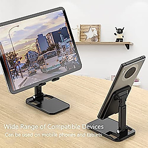 RANKTOP Adjustable Cell Phone Stand for Desk, Phone Holder can Adjustable Height and Compatible with Almost All Smart Phone as iPhone 13 Pro Xs Max Xr X Se 22 7 6 6s Plus SE 5 and Android Phone