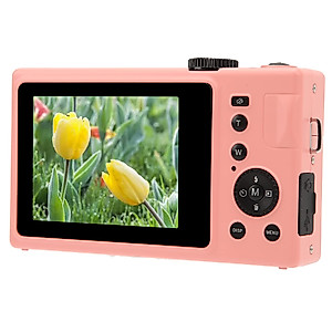 56MP Vlogging Camera, 4K Digital Camera for Photography and Video Pocket Camera with 3.0inch IPS Screen, Dual Screen Camera for Adult Seniors Students Kids Beginner (Pink)