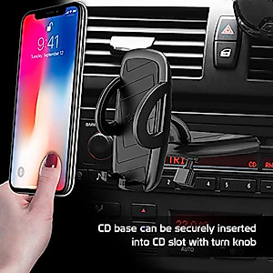 Cellet CD Slot Car Phone Mount Holder Compatible for Apple iPhone 14 Pro Max Plus 13 12 11 Xs Xr X Mini SE Samsung Z Fold, Z Flip, Note 20 10 Galaxy S22 S21, Google Pixel, Motorola Moto