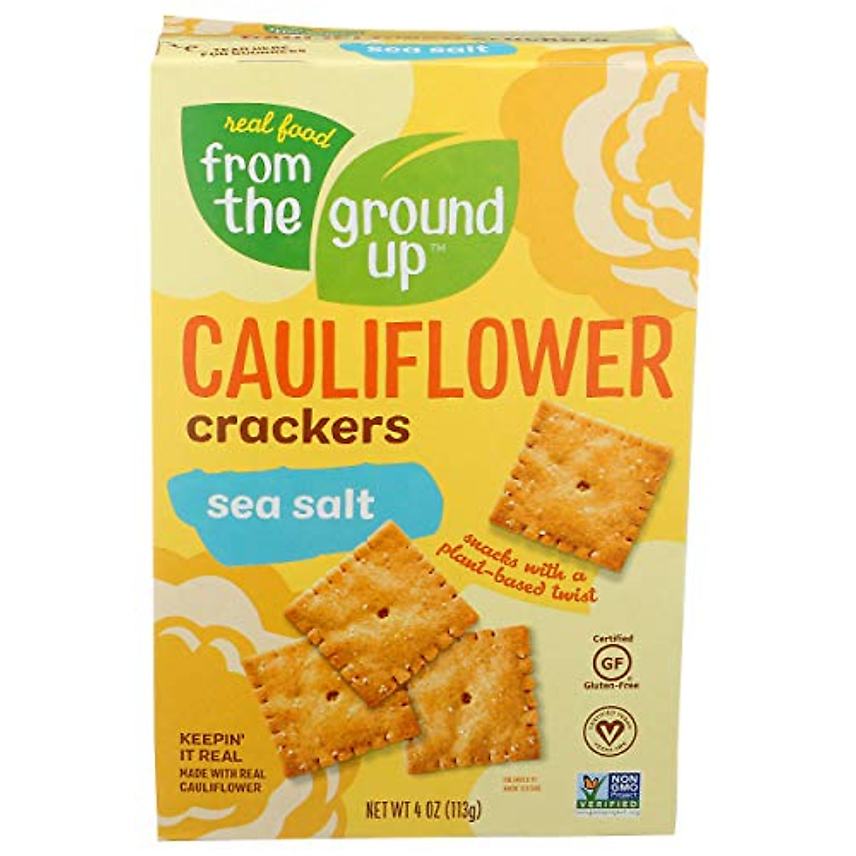 From The Ground Up, Cauliflower Crackers Sea Salt, 4 Ounce