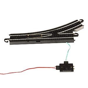 Bachmann Trains - Snap-Fit E-Z TRACK REMOTE TURNOUT - LEFT (1/card) - STEEL ALLOY Rail With Black Roadbed - HO Scale