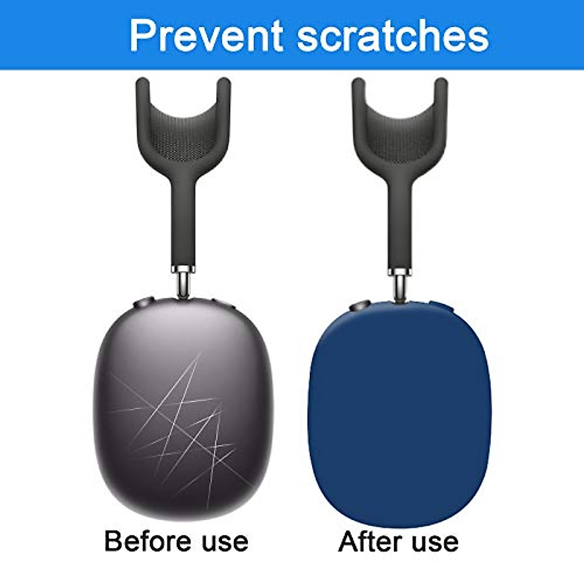 LLOHOOCC Silicone Cover for Apple Airpod Max Headphones, Anti-Dust,Scratch Proof Airpods Max Case Cover,Earcup Protector,Headset Speakers Skin Protector (Midnight Blue)