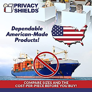 X-Tra Large USA-Made Premium Privacy Shields™ - 24" Tall - 26" x 28" WorkSpace - 6-12 - Sold in 10 and 20 Packs - Durable (1/8" Thick) - Computer Shields - Voting Booth