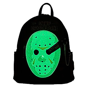 Loungefly Horror: Friday The 13th Jason Cosplay Glow in The Dark Mini-Backpack, Amazon Exclusive