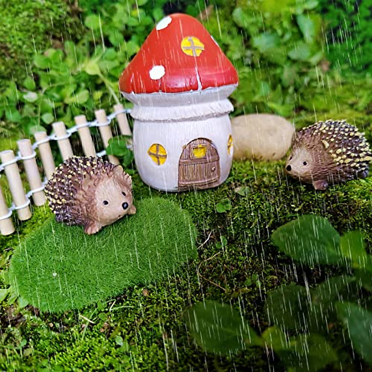 BEZALEL Fairy Garden Accessories Miniatures Fairy House Fairy Garden Kit for Kids Includes Fairy House Mini Hedgehog Fairy Garden Fence, Fairy Garden Kit for Plant Pots Patio Bonsai Terrariums Decor