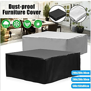 JJ yyds Universal Square Hot Tub Jacuzzi Spa Caps Cover Heavy Duty Waterproof Dustproof All-Weather Outdoor Garden Furniture Covers (Color : Light Grey, Specification : 244X244X90cm)