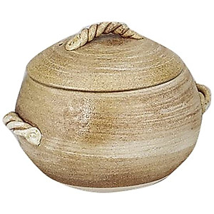 せともの本舗 Set of 3 Rice Pot, Iraho Chestnut Shaped Rice Pot (5 Cups), 9.4 x 8.3 x 6.9 inches (24 x 21 x 17.5 cm), Soil, Direct Fire, Restaurant, Commercial Use, Tableware