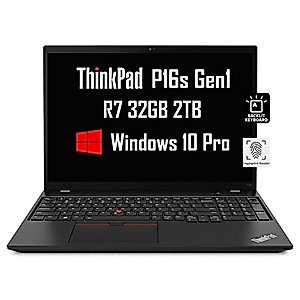 ThinkPad P16s 16” WUXGA (AMD Ryzen 7 PRO 6850U, 32GB DDR5 RAM, 2TB PCIe SSD, Radeon 680M Graphics) Workstation Business Laptop, Backlit, Fingerprint, Wi-Fi 6E, 3-Year Warranty, Win 10 / Win 11 Pro