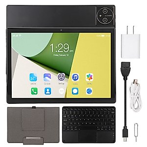 2 in 1 Tablet, 10.1 Inch Tablet with Keyboard, 8GB RAM 256GB ROM, Octa Core Processor, 16MP Camera, 5G WiFi, FHD Tablet for Android 12 (US Plug)