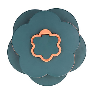 Snack Serving Tray Multifunction Large Capacity Flower Shape Nut Candy Serving Container for Home (Double Layer)