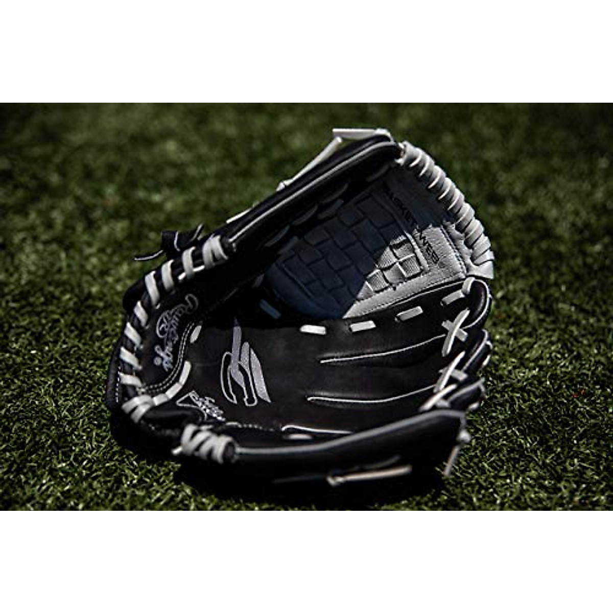 Rawlings | SURE CATCH T-Ball & Youth Baseball Glove | Right Hand Throw | 10.5" | Black/Grey