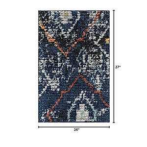 Unique Loom Morocco Collection Tribal, Southwestern, Bohemian Area Rug, 2' 2" x 3' 0", Navy Blue/Gray