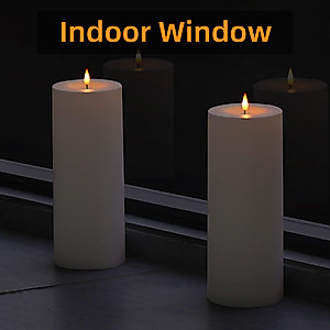 Patiphan Large Flameless Candles Outdoor, 11" x 4" Battery Operated Candles with Remote and Timers, Flickering Flame LED Candles, Waterproof Tall Pillar Candles for Decoration, White Set of 2