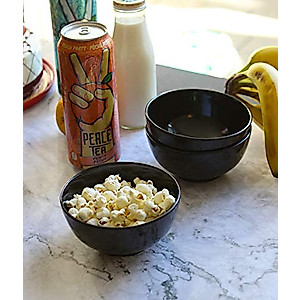 Amuse Home Bayview Essentials- Unbreakable Melamine Classic Bowls- Set of 6 (Black)