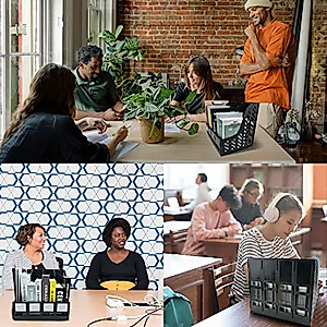 Ysenchan Magazine File Holder, Plastic File Folder Holder for Desk, 4 Compartments Desk Organizer for Office Storage, Vertical Binder Organizer, Black