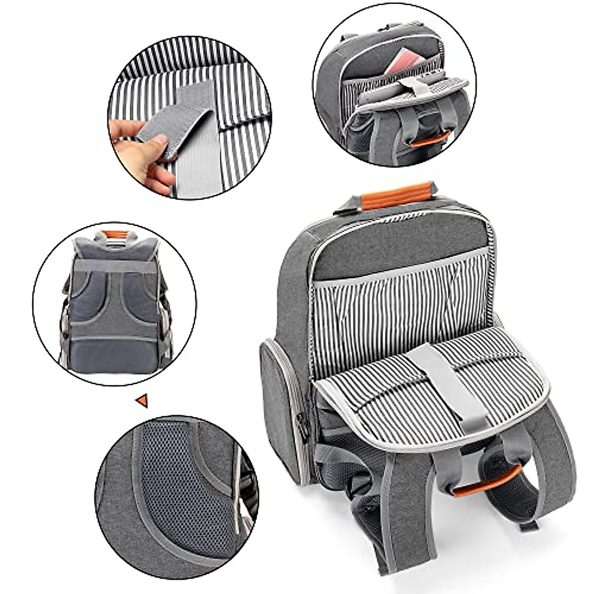 LUXJA Breast Pump Backpack and A Breastmilk Cooler Bag Bundle, Gray