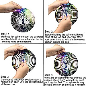 UOUDIO Stainless Steel Wind Spinner- 3D Indoor Outdoor Garden Decoration Crafts Ornaments (Dreamcatcher)