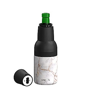 Asobu Frosty Beer Holder 2 Go Vacuum Insulated Double Walled Stainless Steel Beer Can and Bottle Cooler with Beer Opener Eco Friendly and Bpa Free (Marble)