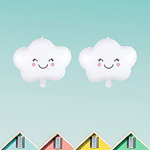 12pcs White Cloud Balloons 18 Inch Mylar Foil Cloud Balloons for Baby Shower Birthday Wedding Party Supplies