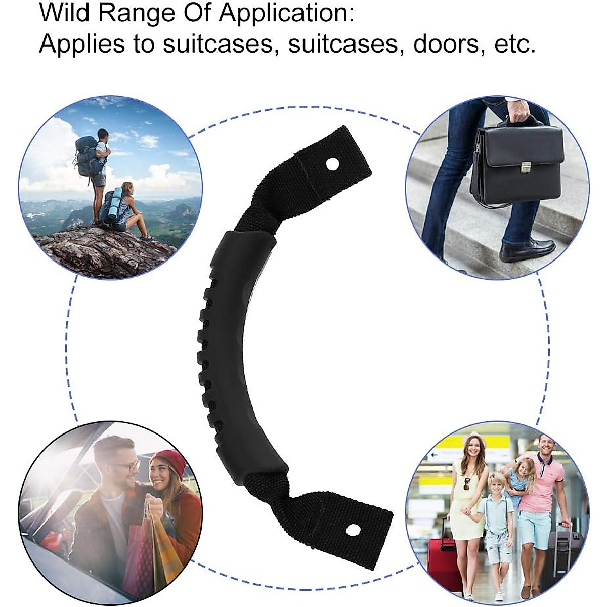 Tbest Suitcase Handle Replacement,Kayak Carry Handle Black Durable Boat Canoe Handle Replacement Accessory Kit for Kayaks Suitcase Luggage Surfboard Maniglia Rainbow Kayak Handles Replacement