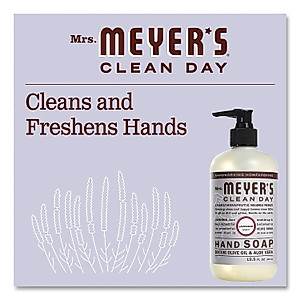 MRS. MEYER'S CLEAN DAY Hand Soap, Made with Essential Oils, Biodegradable Formula, Lavender, 12.5 fl. oz - Pack of 6