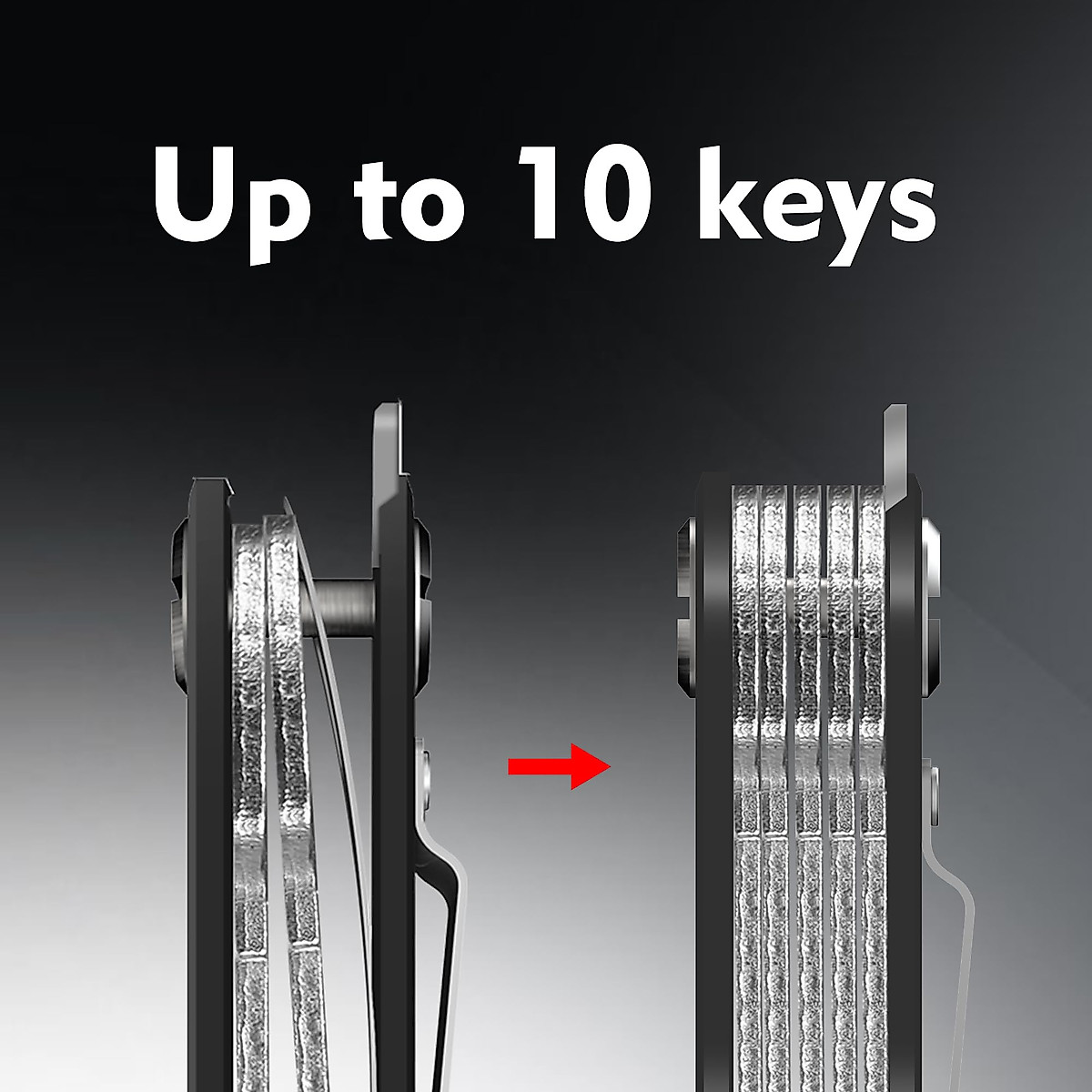 UEDGER Key Organizer Compact Keychain Holder, Minimalist EDC Key Chain with Pocket Clip, Slim Carbon Fiber Smart Key Case, Gift for Father Men Women, Holds 10 Keys and Car Key Fob