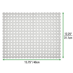 mDesign Adjustable Kitchen Sink Dish Drying Mat/Grid - Soft Plastic Sink Protector, Cushions Sinks, Dishes - Quick Draining Circle Design - Includes 1 Saddle, 2 Large Mats - Set of 3 - Light Gray