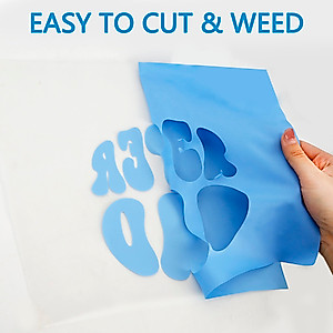 HTV Iron on Vinyl 12Inch by 12ft Roll HTV Heat Transfer Vinyl for T-Shirt HTV Vinyl Rolls for All Cutter Machine - Easy to Cut & Weed for Heat Vinyl Design (12ft, Sky Blue)