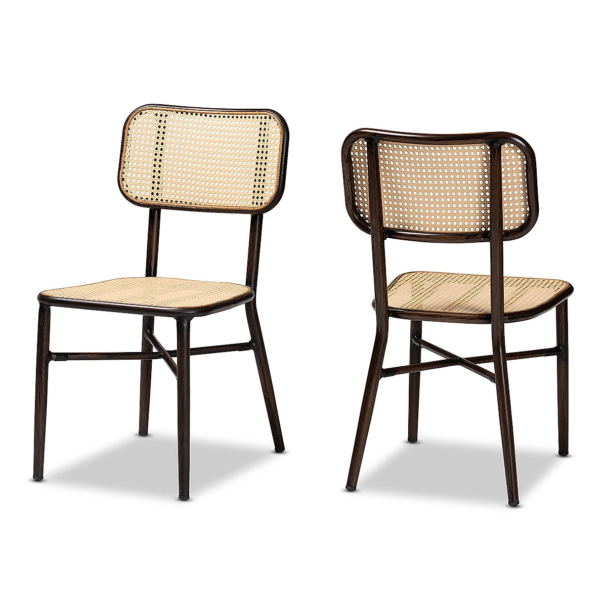 Wholesale Interiors Katina Outdoor Dining Chairs, Beige/Dark Brown