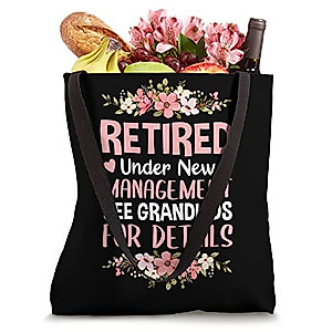 Retired Under New Management See Grandkids Retirement Party Tote Bag