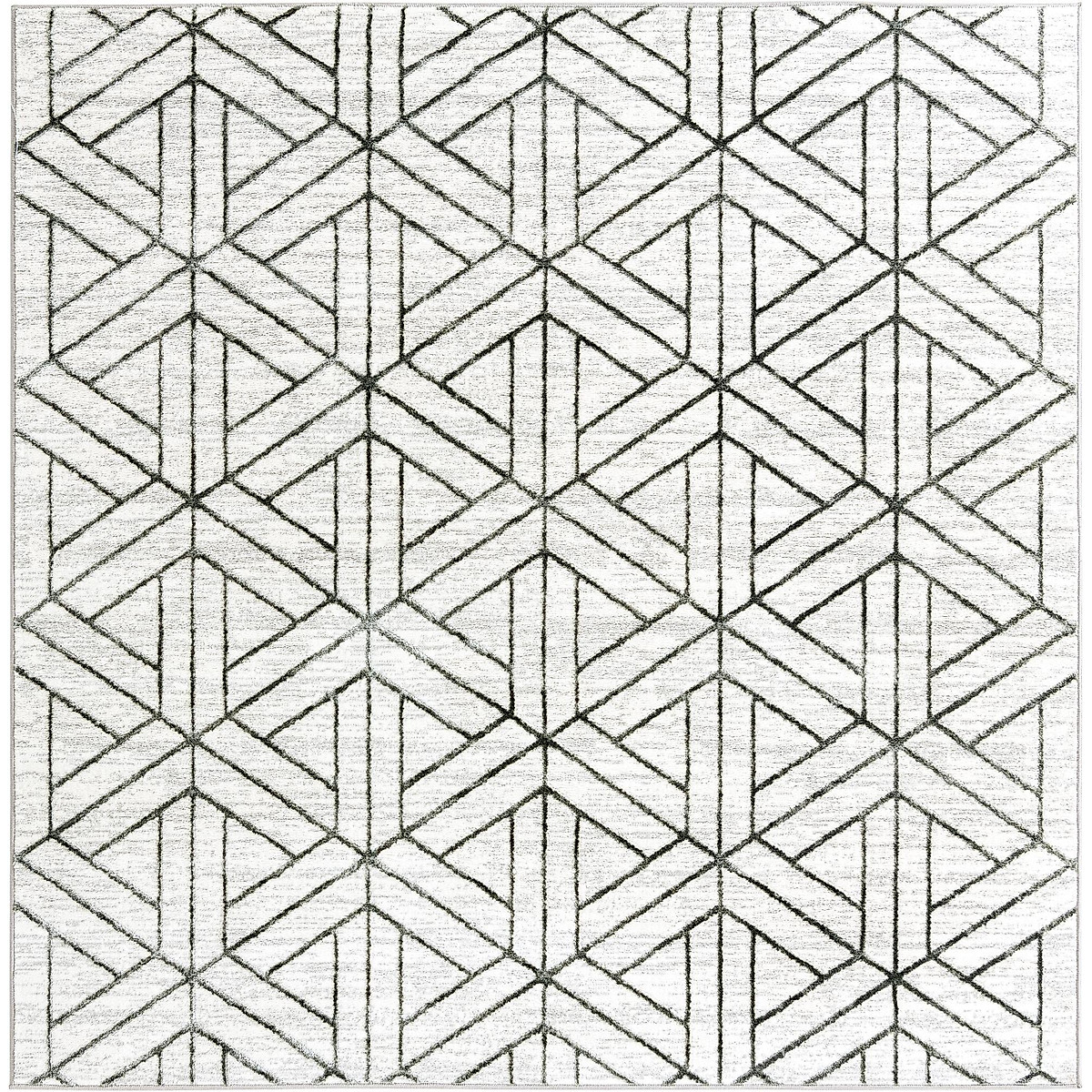 Unique Loom Matrix Trellis Collection Area Rug - Motif (7' 1" Square, White/ Gray)