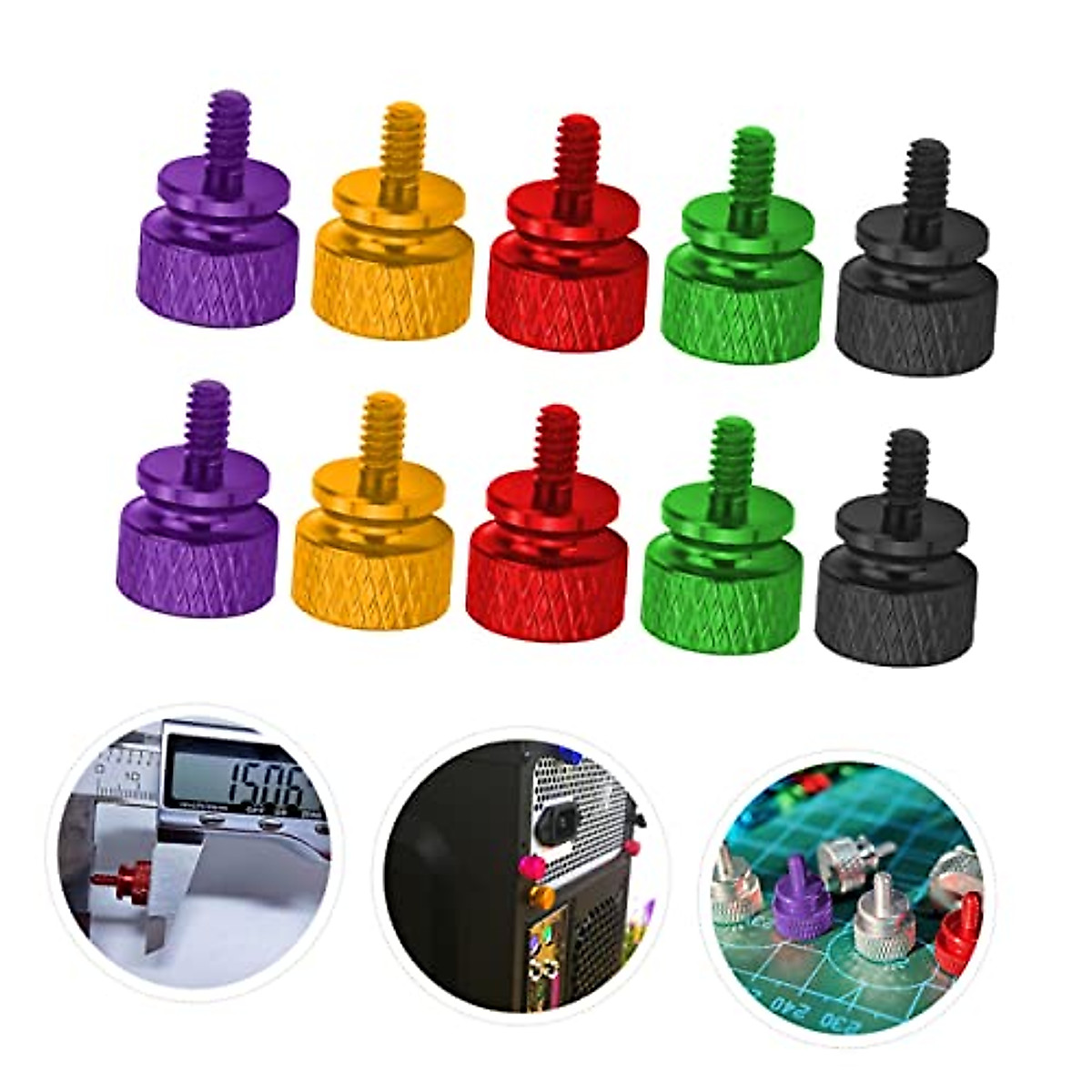 SOLUSTRE Pc Screws 10pcs Aluminum I Replacement Thumb Side Panel Slot Fixing Computer for Chassis Motherboard Supply Thumbscrew Alloy Thumb Screw