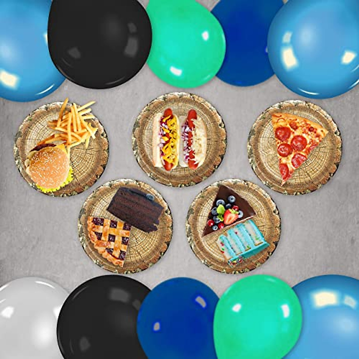 Havercamp Cut Timber 10" Party Plates (24 plates)! 24 Lg. Round Dinner Paper Plates from the Cut Timber Party Collection.