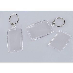 vipolish 25Pcs Acrylic Photo Frame Keyring Clear Blank DIY Photo Image Keychain Wallet Friendly Picture Frame Framework Key Buckle Ring for Women and Men Rectangle Shape